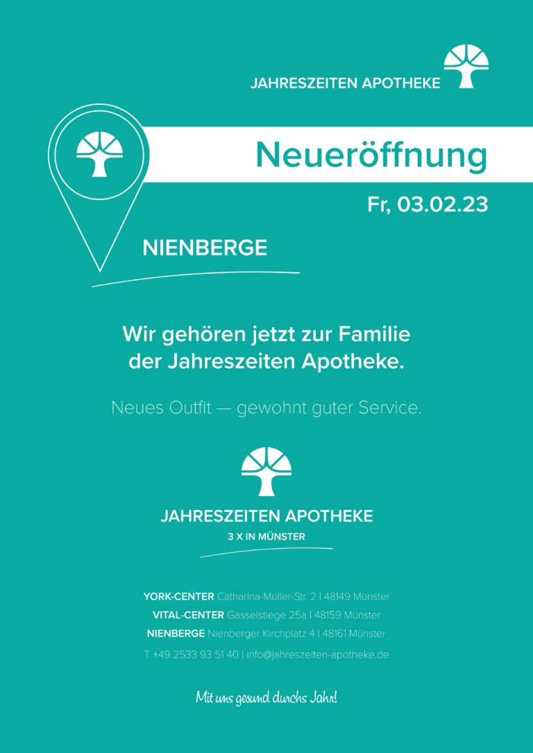 Neue Filiale - 3x in Münster - Jahreszeiten Apotheke